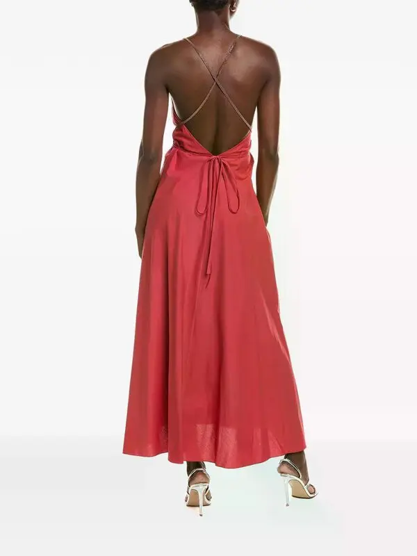 Brunello Cucinelli Maxi Criss-cross Back Flared Dress