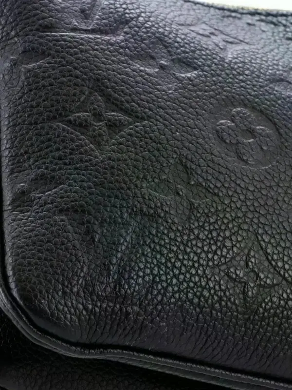 LOUIS VUITTON Double Zip Pochette Monogram Empreinte Leather Clutch Bag