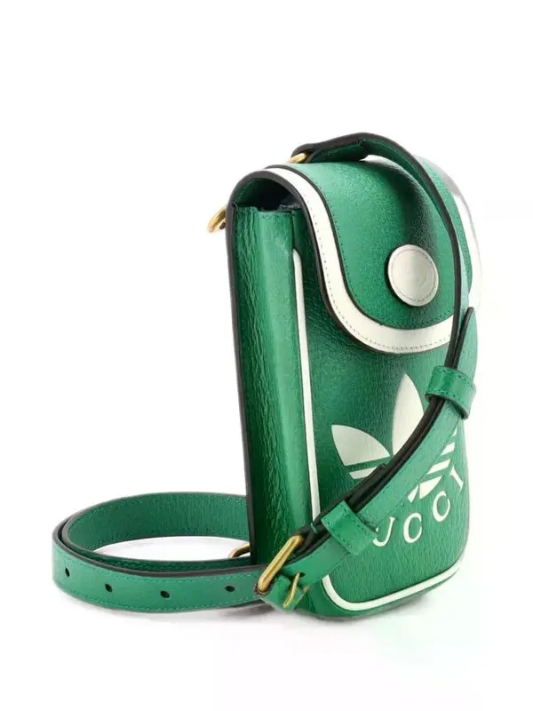 Gucci X Adidas Flap Pouch Leather Mini Crossbody Bag