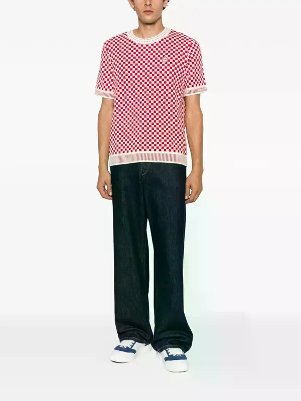 Casablanca Checkerboard-knit Logo-patch Sweater
