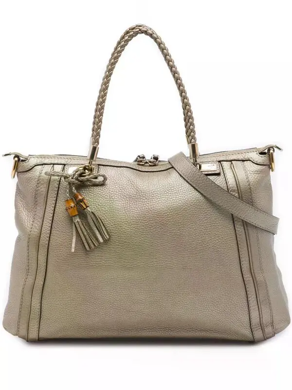 Gucci 2016-2026 Metallic Calfskin Bella Convertible Tote Satchel