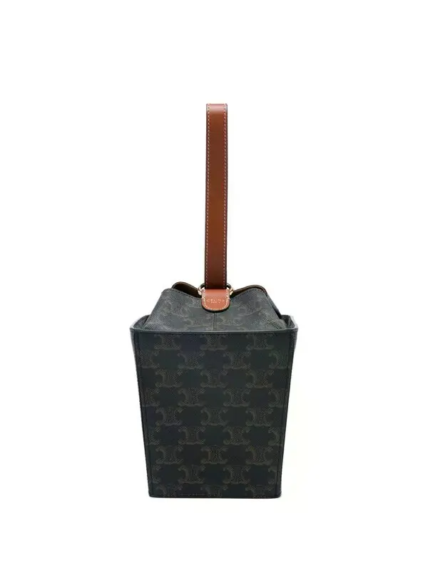 Celine 2021 Triomphe Coated Canvas Strap Box Bag Handbag - Brown