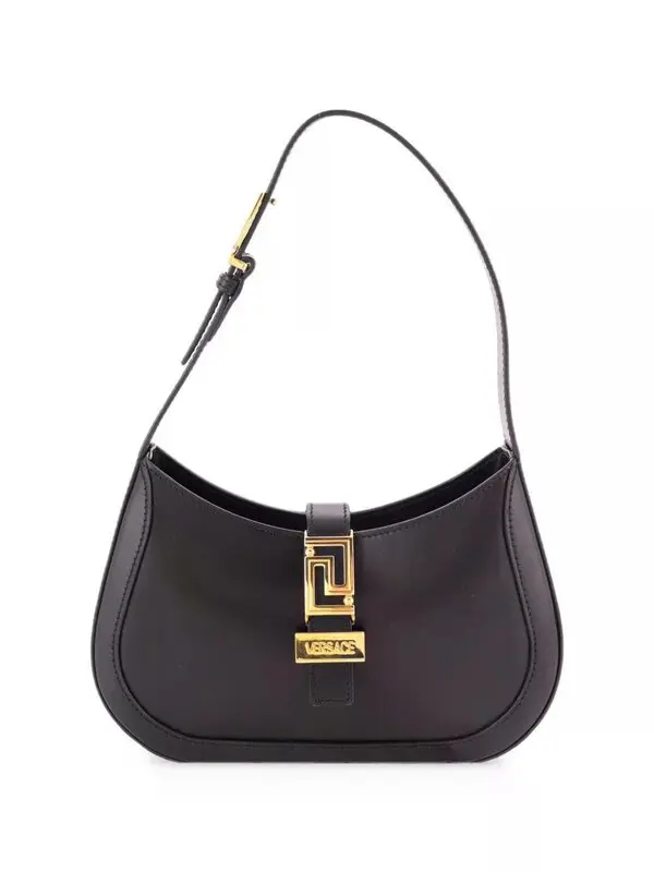 Versace Greca Goddess Hobo Bag Leather Small Shoulder Bag - Black