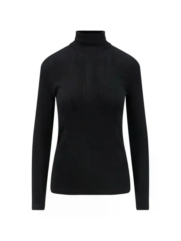 Max Mara Embroidered-logo Turtleneck Sweater