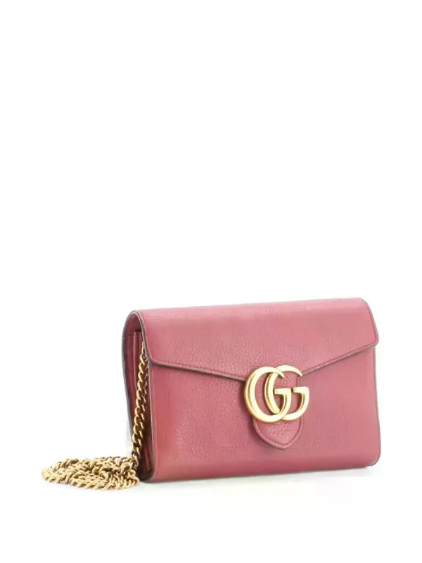 Gucci Gg Marmont Chain Wallet Leather Mini Clutch Bag