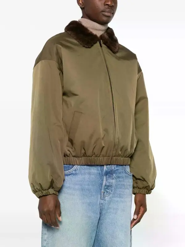 ELEH Faux-fur Collar Bomber Jacket
