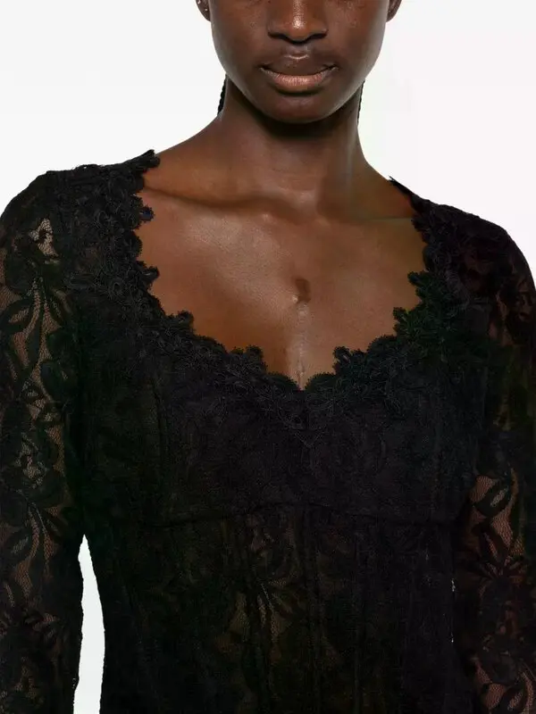 ALESSANDRO LEGORA Lace-overlay Midi Dress