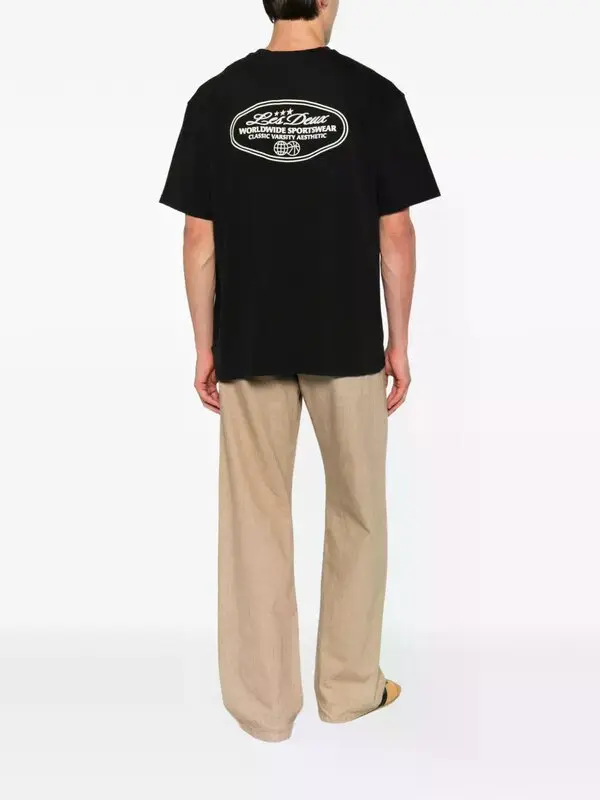 LES DEUX Worldwide Logo-print Cotton T-shirt