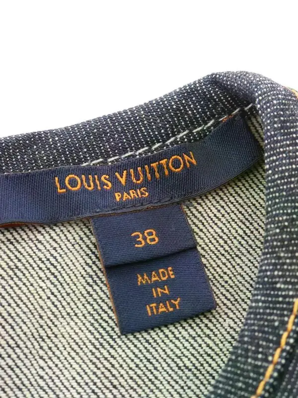 LOUIS VUITTON 2000s V-stitch Denim Mini Dress