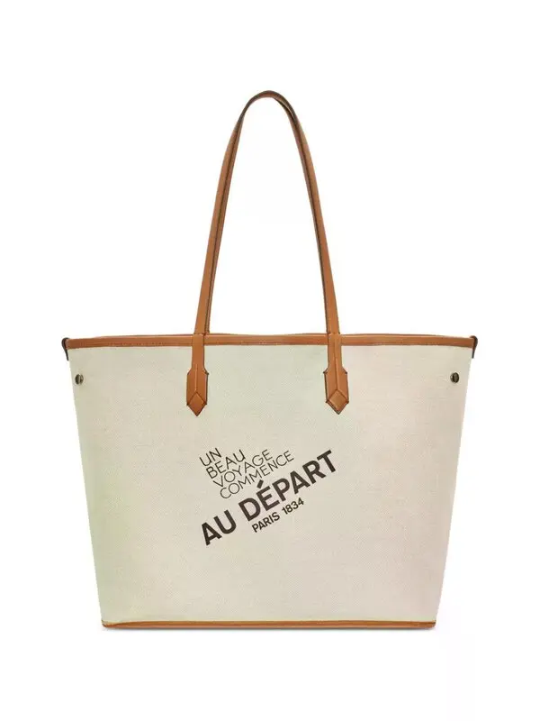 AU DEPART Monogram-print Reversible Tote Bag
