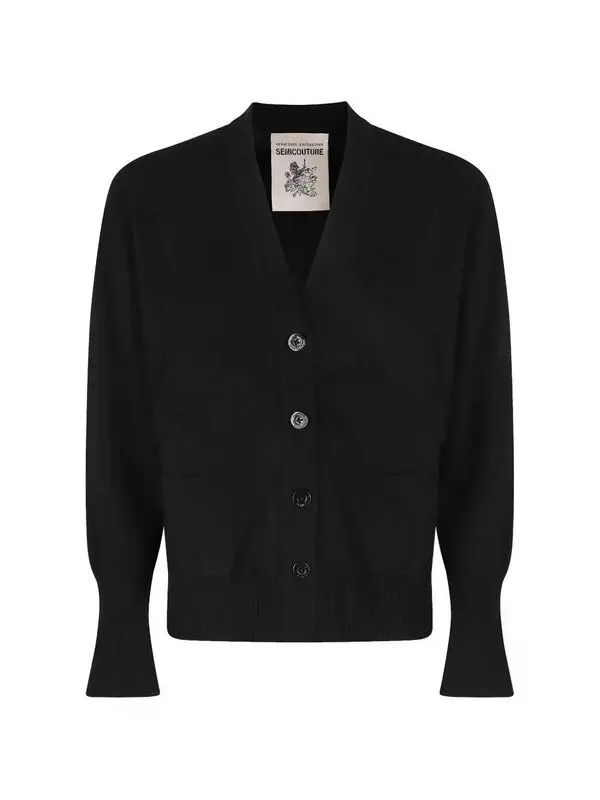 SEMICOUTURE Esther V-neck Patch-pocket Cardigan