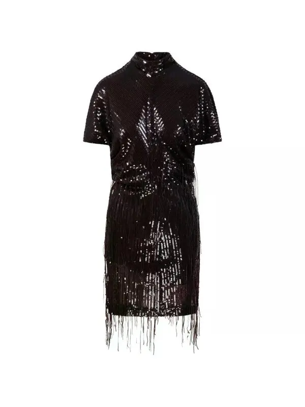 Federica Tosi Sequin-embellished Fringed Mini Dress - Brown