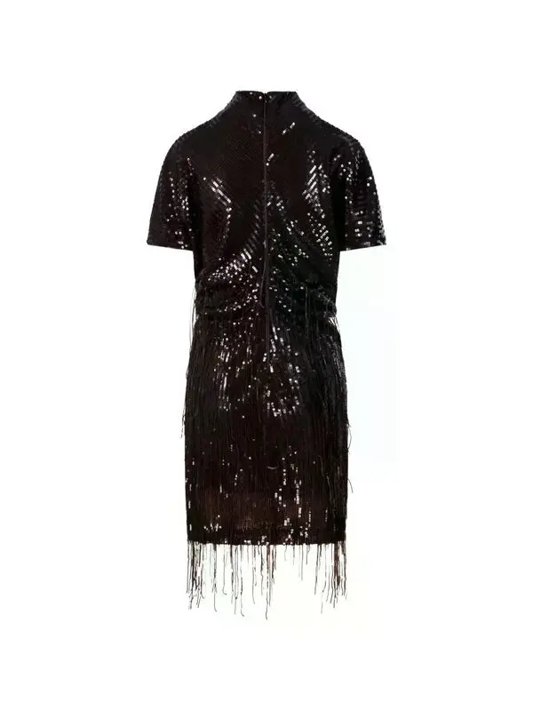 Federica Tosi Sequin-embellished Fringed Mini Dress - Brown