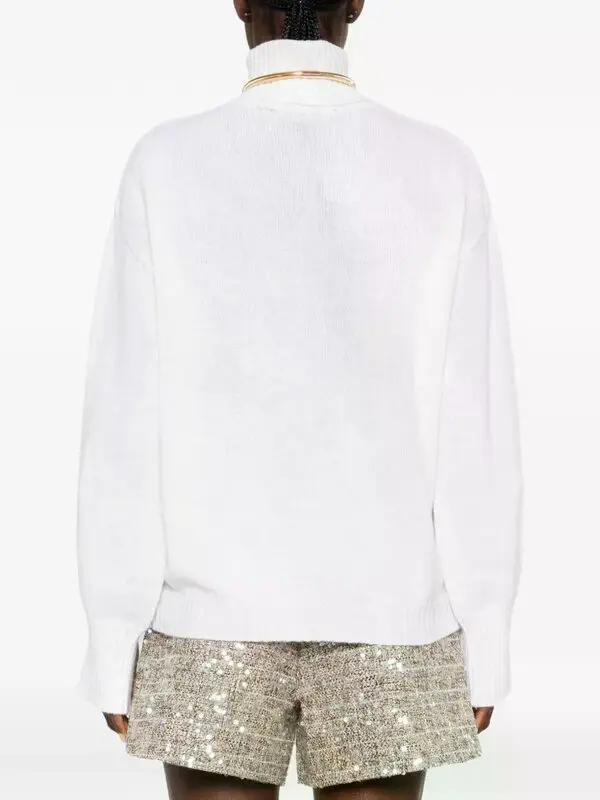 SIMONA CORSELLINI Cut-out Turtleneck Sweater - White
