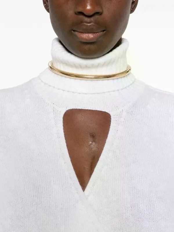 SIMONA CORSELLINI Cut-out Turtleneck Sweater - White