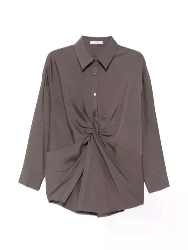 ELEH Knot-detail Long-sleeve Shirt - Grey
