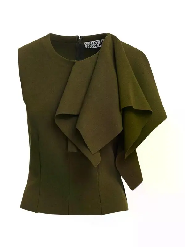 Essentiel Antwerp Know Ruffled Asymmetric-neckline Top