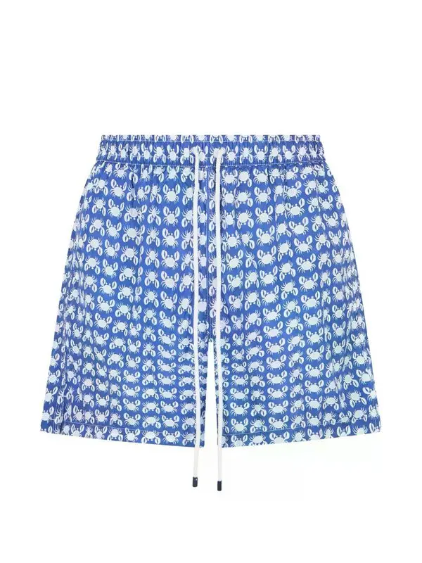 Fedeli Crab-print Drawstring Swim Shorts