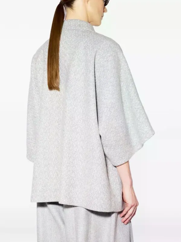 Liviana Conti Herringbone-pattern Wide-sleeve Coat