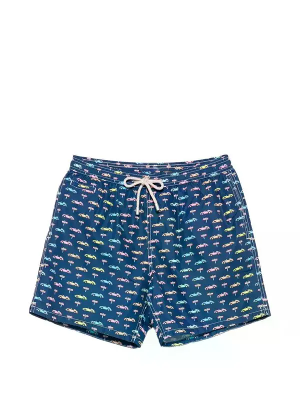 MC2 SAINT BARTH Car-print Drawstring-waist Swim Shorts
