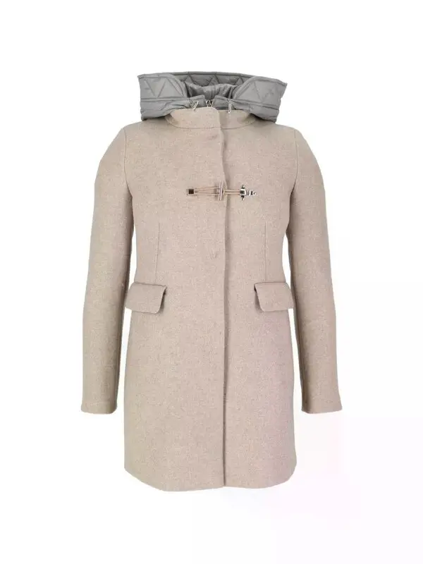 FAY Toggle-fastening Hooded Coat - Neutrals