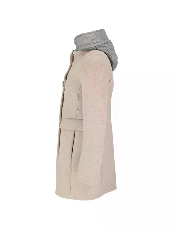 FAY Toggle-fastening Hooded Coat - Neutrals