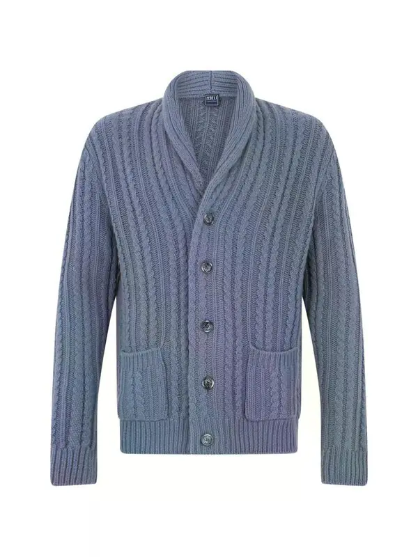 Fedeli Cable-knit Shawl-collar Cardigan