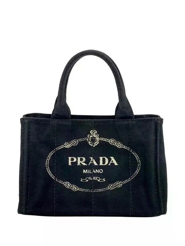 Prada 2000-2013 Small Canvas Canapa Logo Tote Satchel