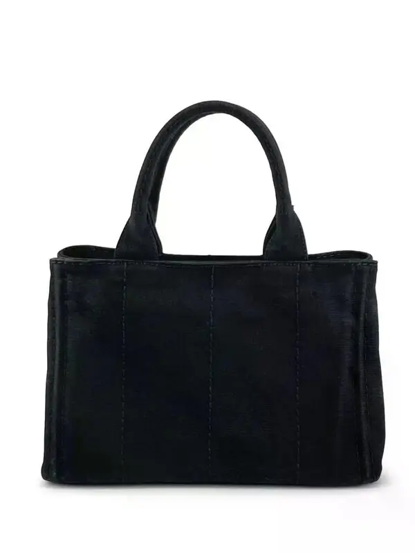 Prada 2000-2013 Small Canvas Canapa Logo Tote Satchel