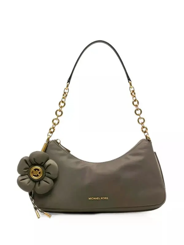 Michael Kors Floral-detail Chain-link Shoulder Bag - Green