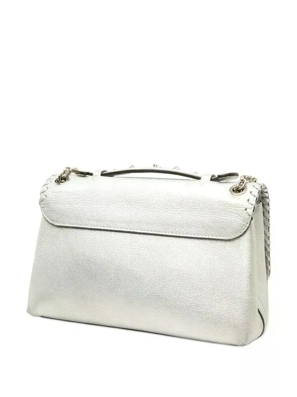 LOUIS VUITTON 2017 Metallic Cuir Plume Ecume Very Chain Bag Satchel - Silver