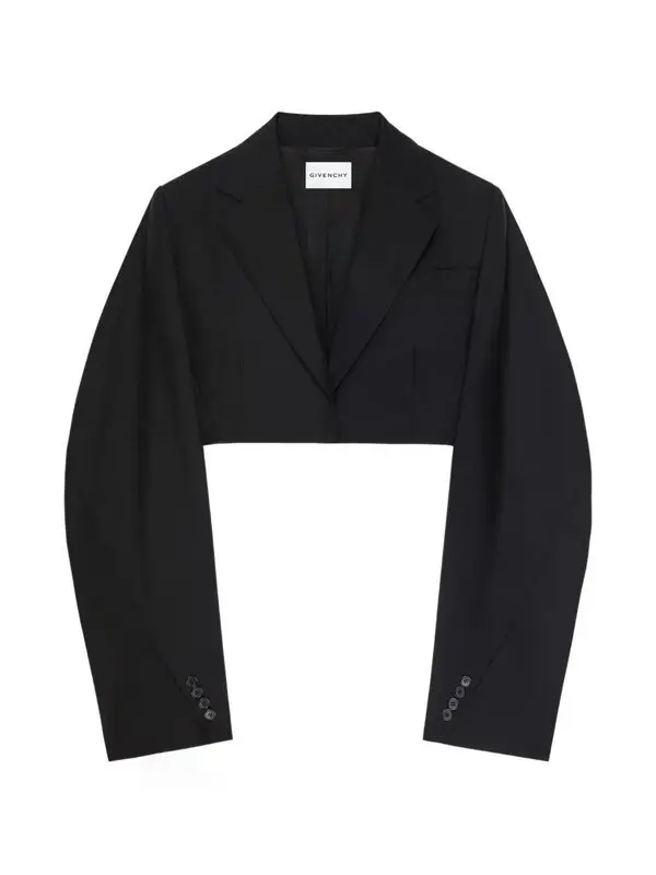Givenchy Cropped Cocoon Jacket In Wool And Mohair