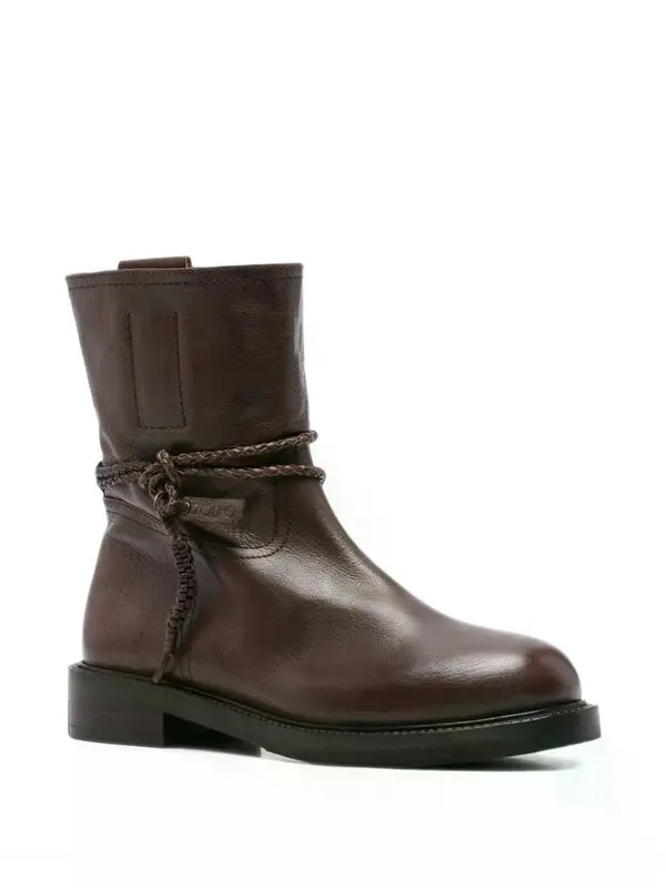 ZOLFO Braided-strap Leather Boots