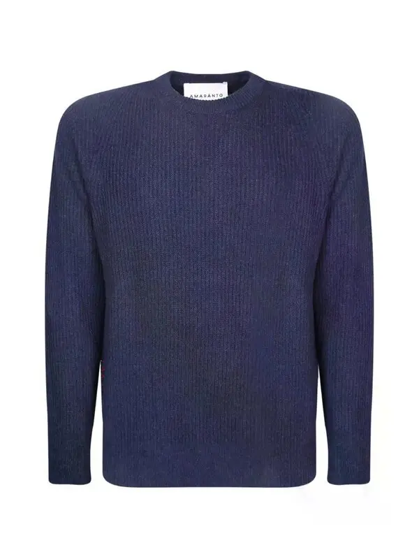 AMARANTO Ribbed-knit Raglan-sleeve Sweater