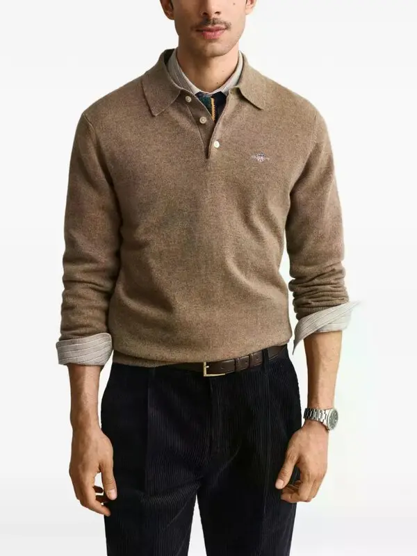 Gant Logo-embroidered Wool Sweater
