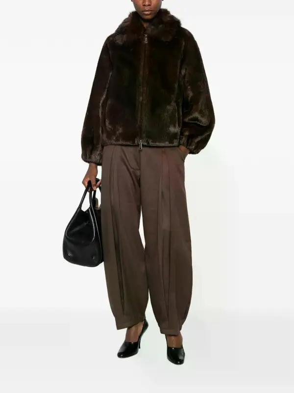 BETTA CORRADI Faux-fur Collar Jacket