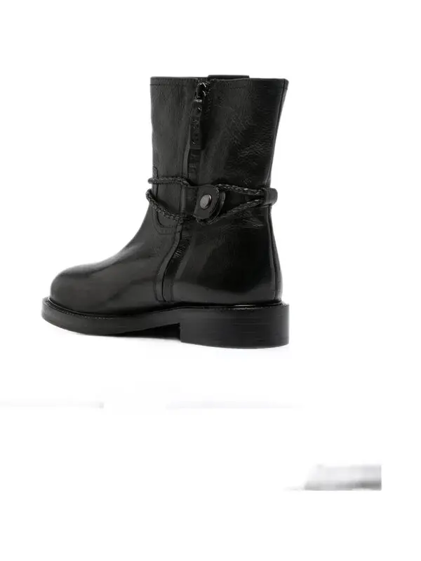 ZOLFO Braided-strap Leather Boots