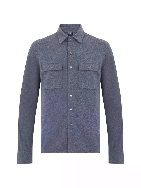 Fedeli Cashmere Long-sleeve Shirt - Blue