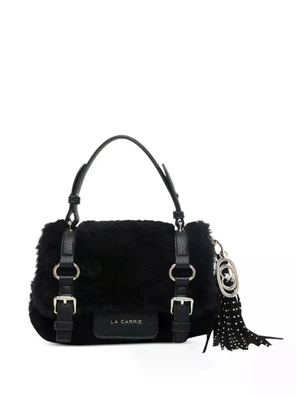 LA CARRIE Teddy Buckle-detail Clutch Bag - Black