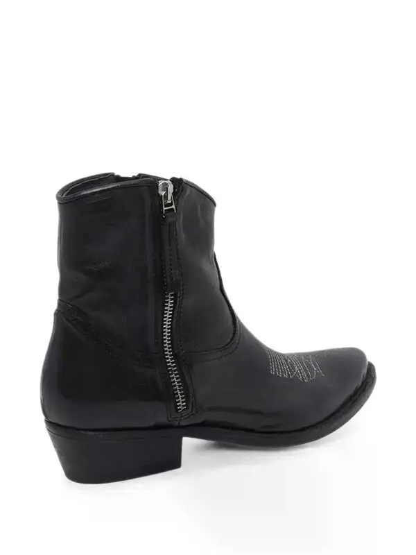 PAWELK'S Embroidered Calf Leather Cowboy Boots