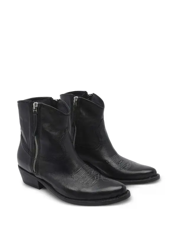 PAWELK'S Embroidered Calf Leather Cowboy Boots