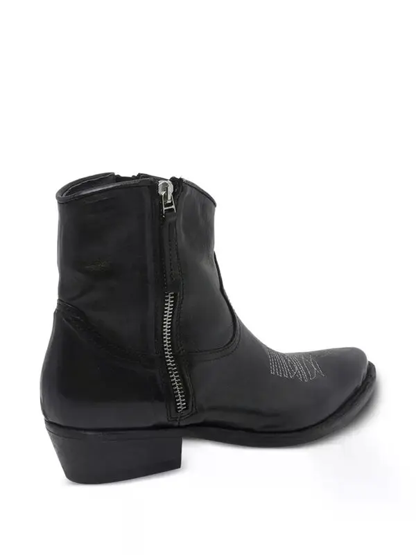 PAWELK'S Embroidered Calf Leather Cowboy Boots