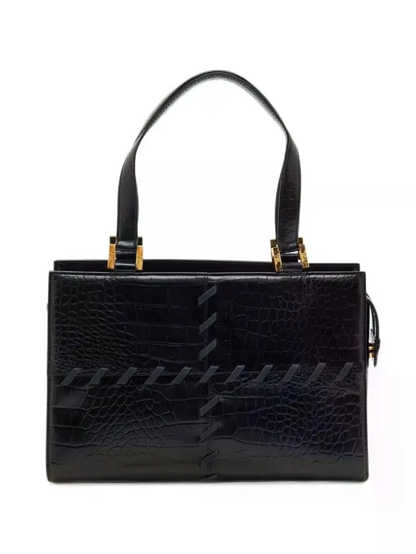 Saint Laurent Croc-embossed Leather Tote Bag