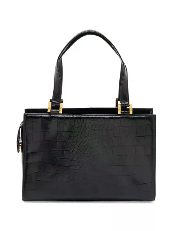 Saint Laurent Croc-embossed Leather Tote Bag