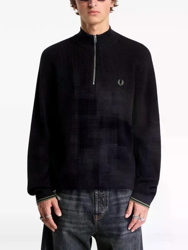 Fred Perry Waffle-stitch Half-zip Sweater