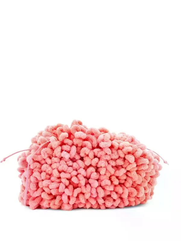 Bottega Veneta The Wave Pouch Twisted Chenille Mini Crossbody Bag - Pink