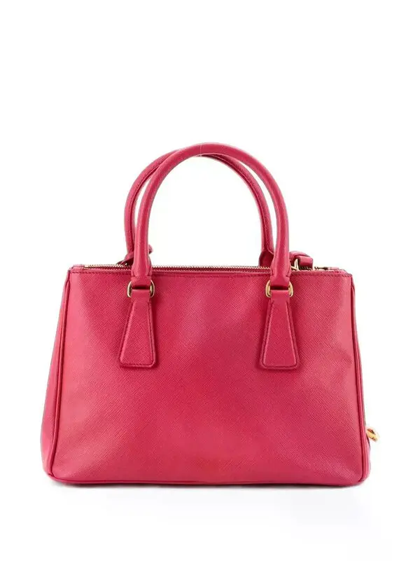 Prada Double Zip Lux Saffiano Leather Small Tote Bag - Pink