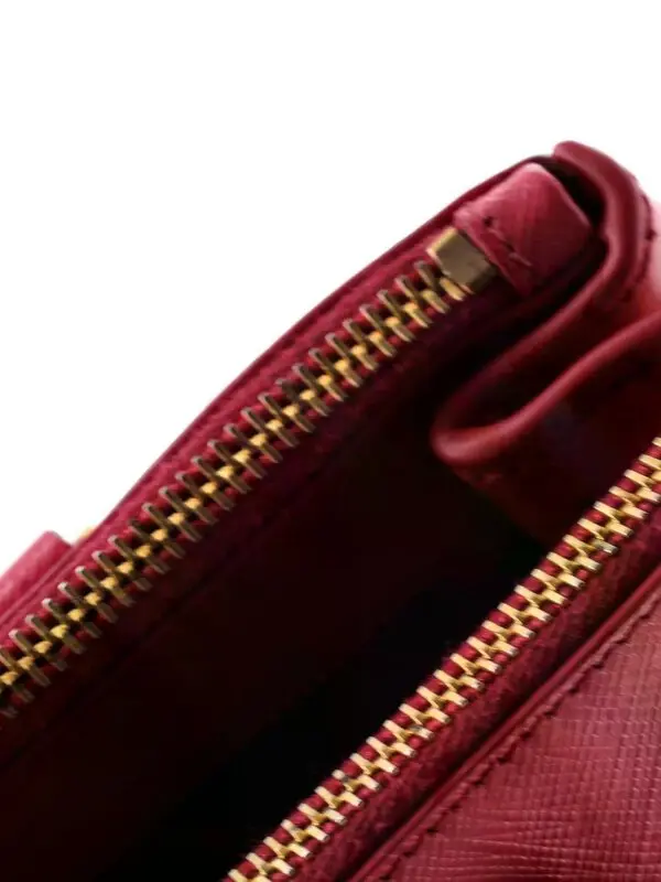 Prada Double Zip Lux Saffiano Leather Small Tote Bag - Pink