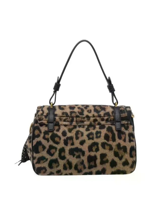 LA CARRIE Atena Leopard-print Studded Shoulder Bag