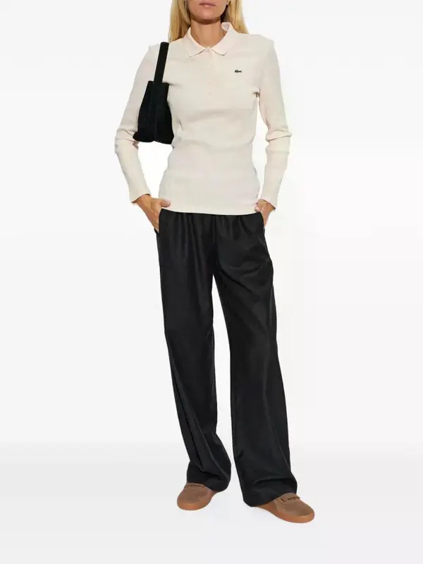 Lacoste Ribbed Long-sleeve Polo Shirt